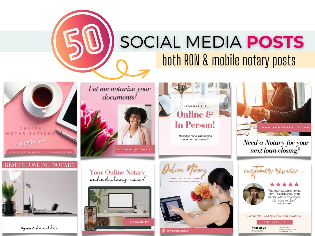 50 Notary Social Media Posts | Social Media Posts for Notary Signing ...