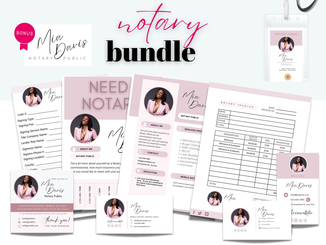 Notary Marketing Bundle Notary Branding Bundle Notary - Etsy