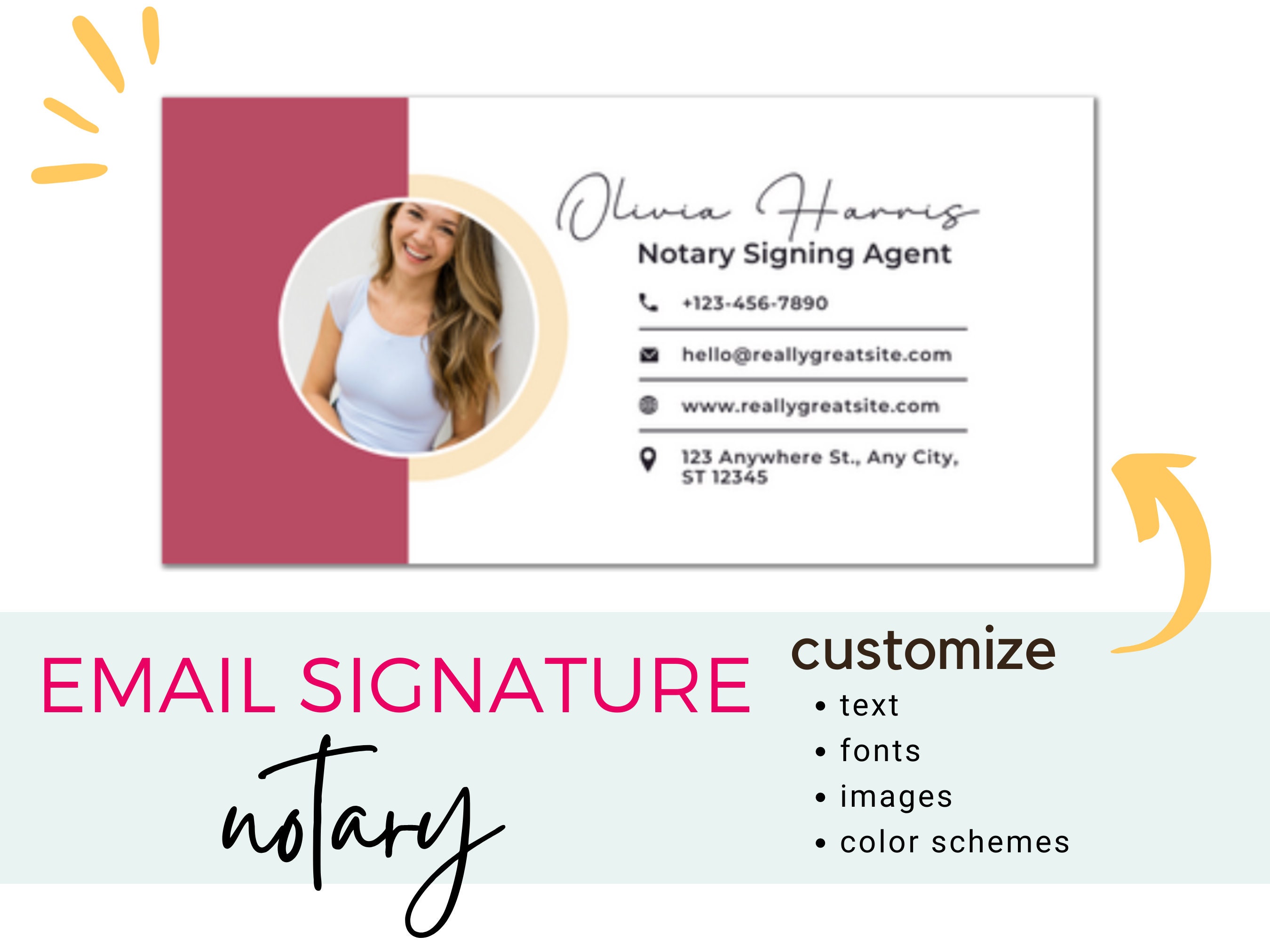Notary Digital Email Signature Notary Notary Public - Etsy