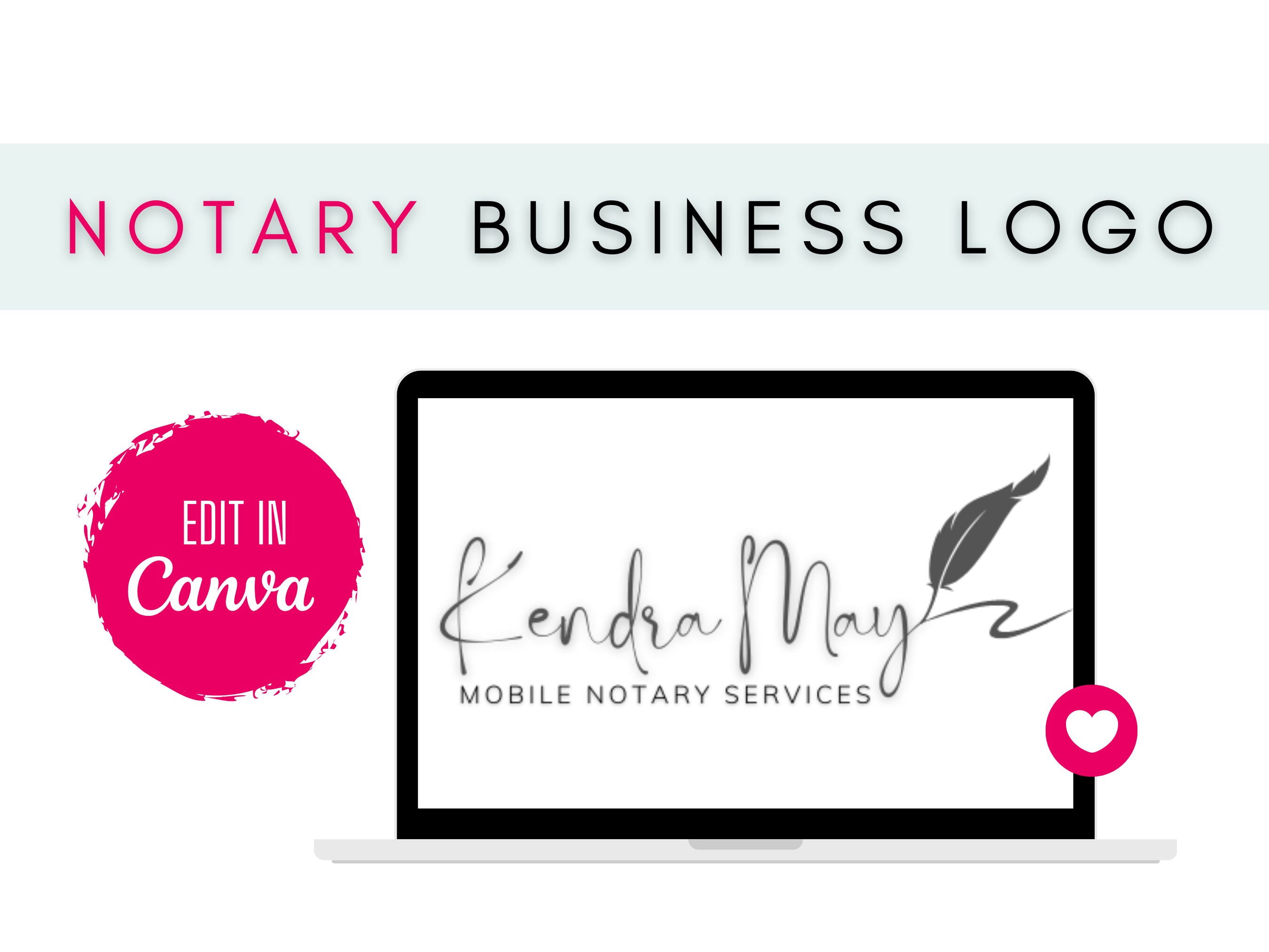 Editable Notary Business Logo Template (canva) - Etsy