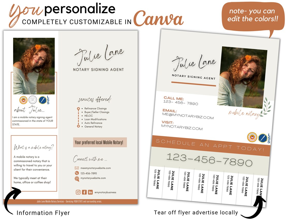 Notary Branding Bundle Notary Business Card Notary - Etsy