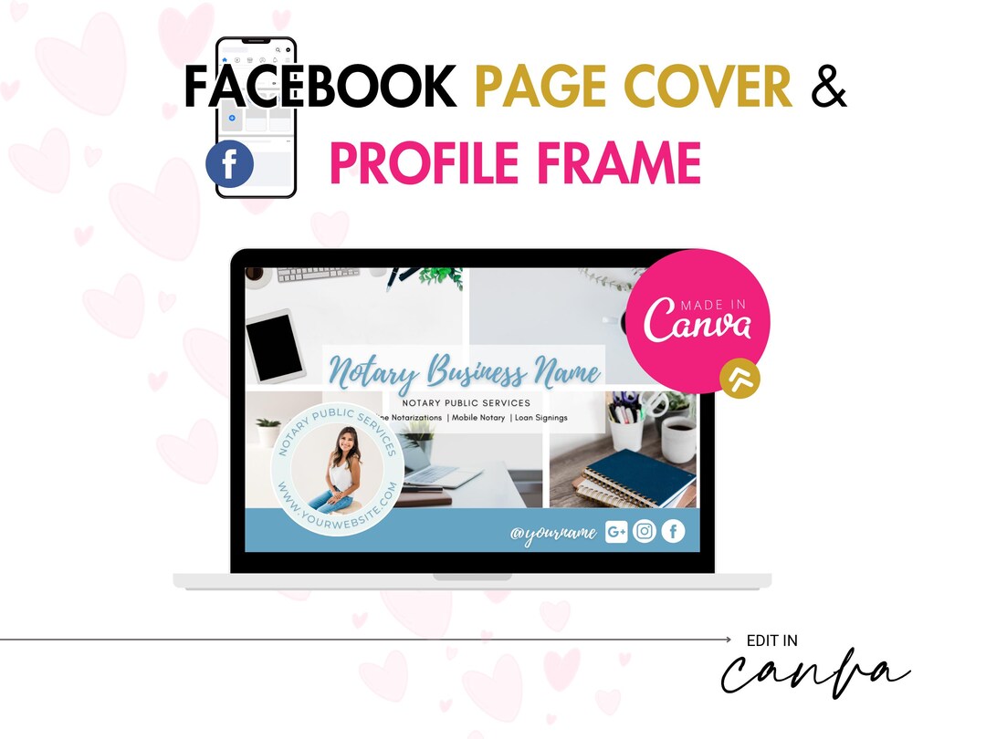 Editable Notary Facebook Cover & Profile Frame (PDF) - Etsy