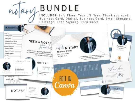 Notary Branding Bundle Notary Business Card Notary - Etsy