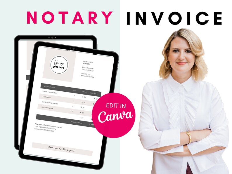 Notary Invoice Editable Notary Invoice Notary Marketing Flyer Notary ...
