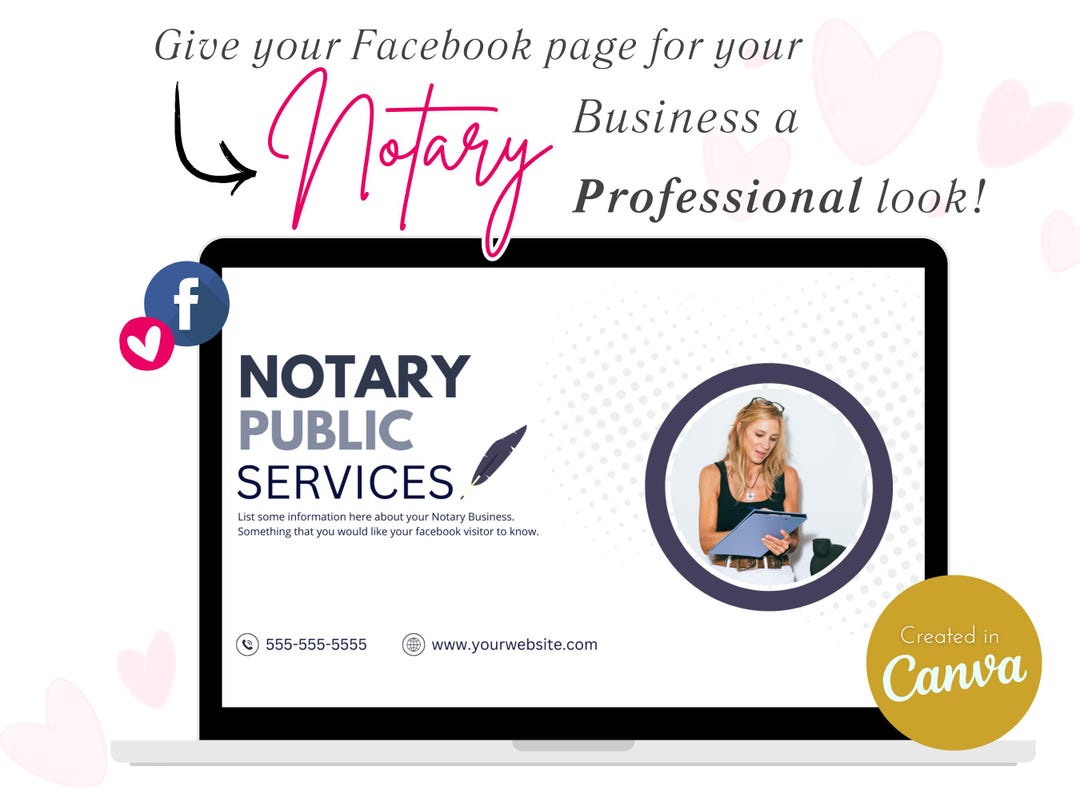 Editable Notary Facebook Business Cover and Matching Editable Profile ...