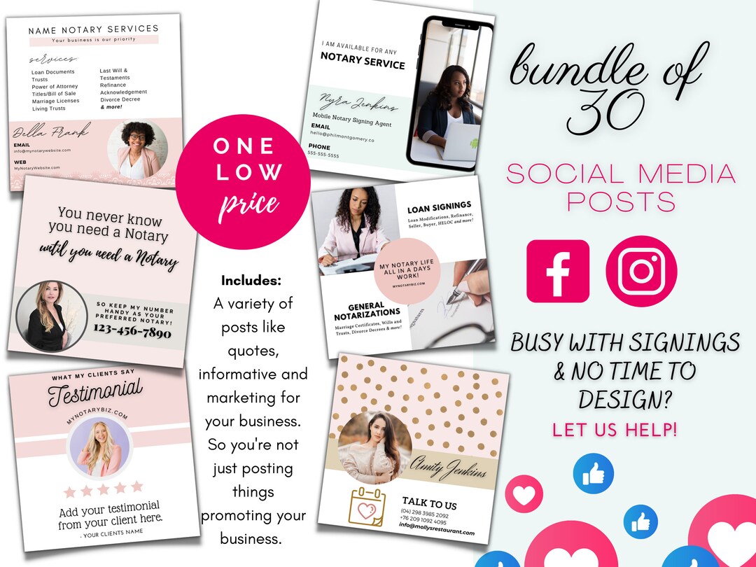 Social Media Posts for Notary Signing Agents | Instagram and Facebook ...