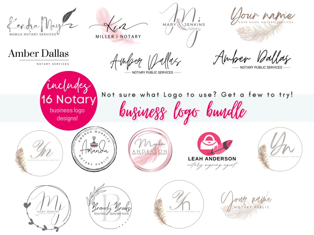 Notary Logo Bundle | Logo Bundle | Notary Logos | Notary Business Logo ...