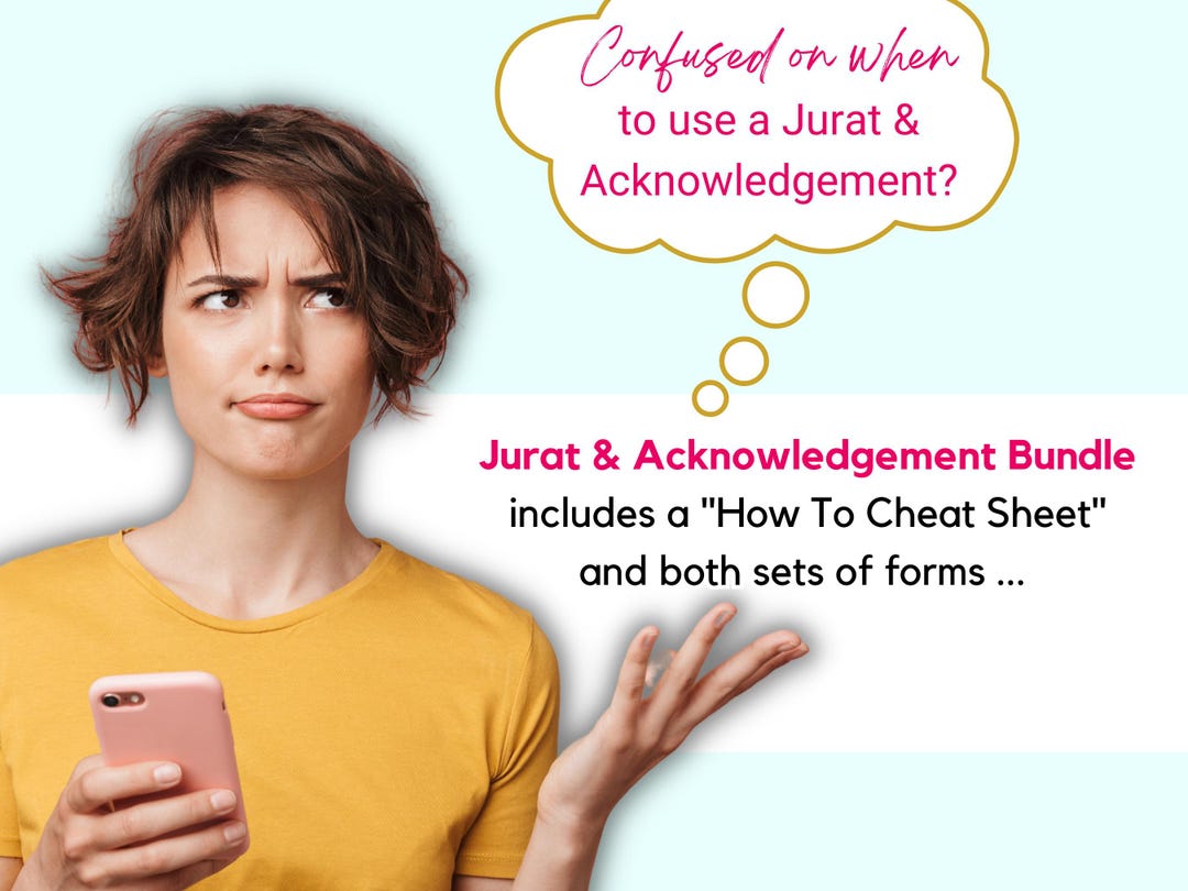 Notary Public Acknowledgment & Jurat Printable Forms (PDF) - Etsy