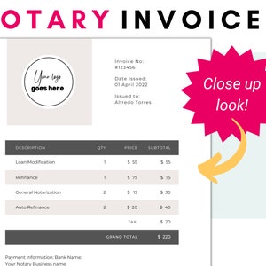 Notary Invoice Editable Notary Invoice Notary Marketing Flyer Notary ...