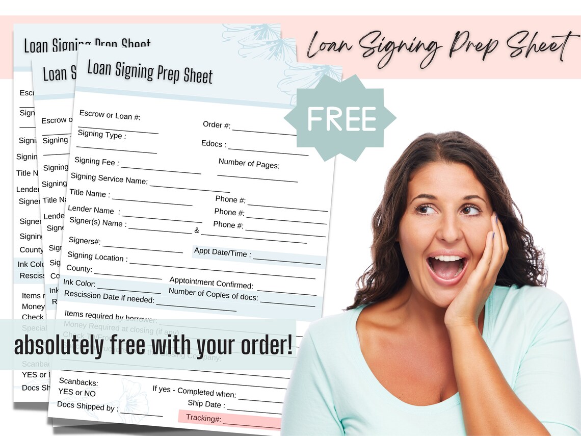 Notary Signing Agent Cover Sheet Notary Business Card - Etsy