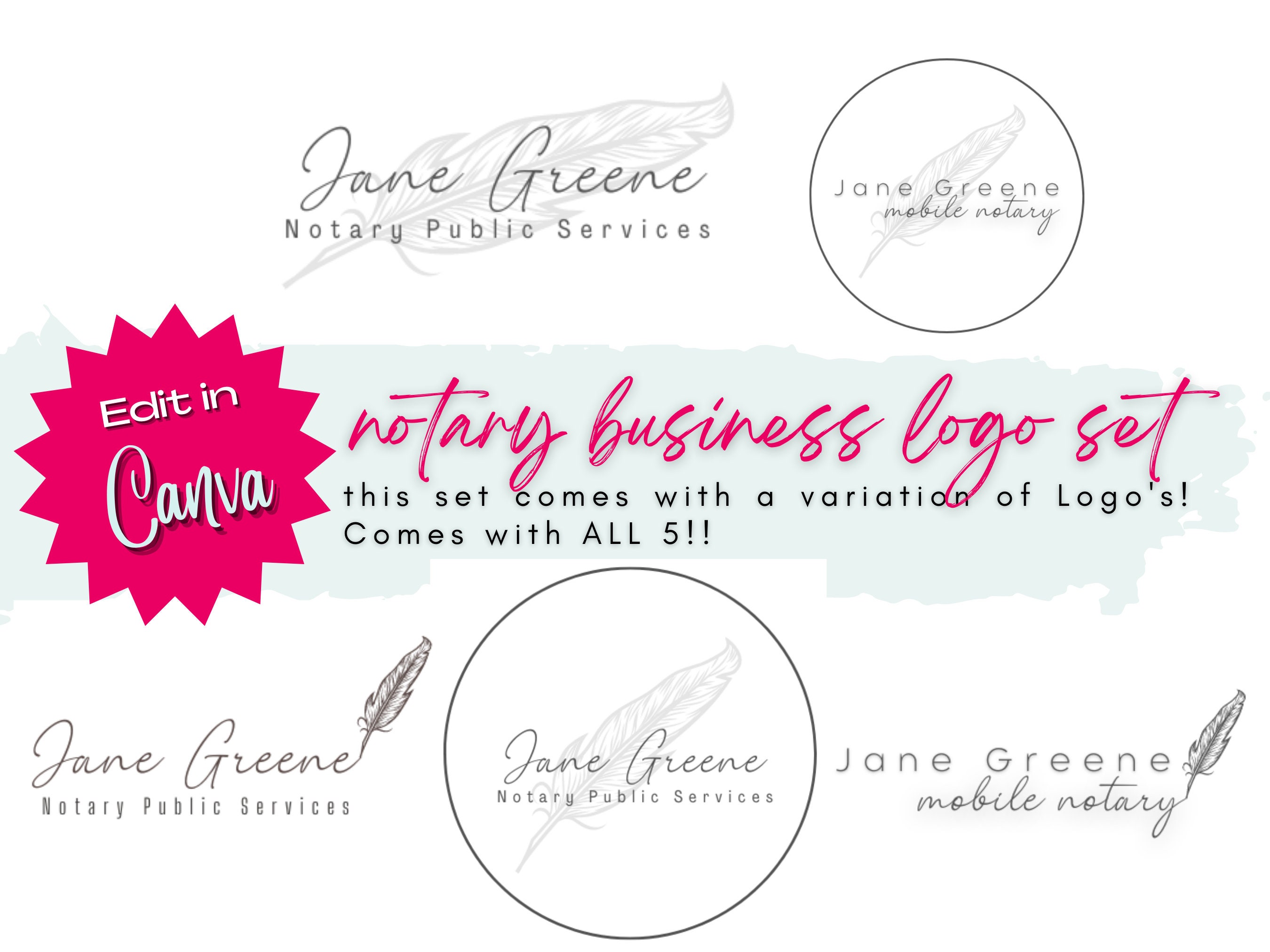 Notary Business Logo Editable Notary Logo Notary Notary Signing Agent ...