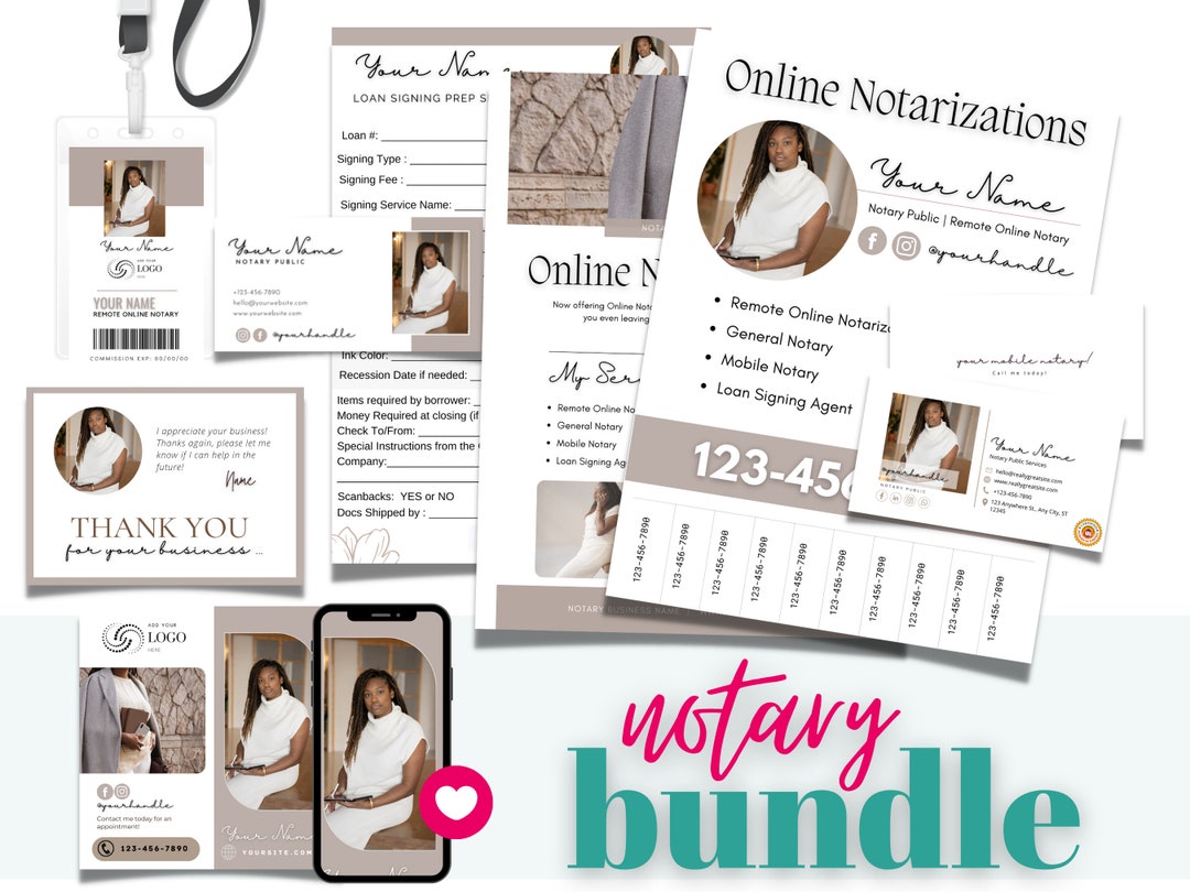 Notary Marketing Bundle Notary Branding Bundle Notary Signing Agent ...