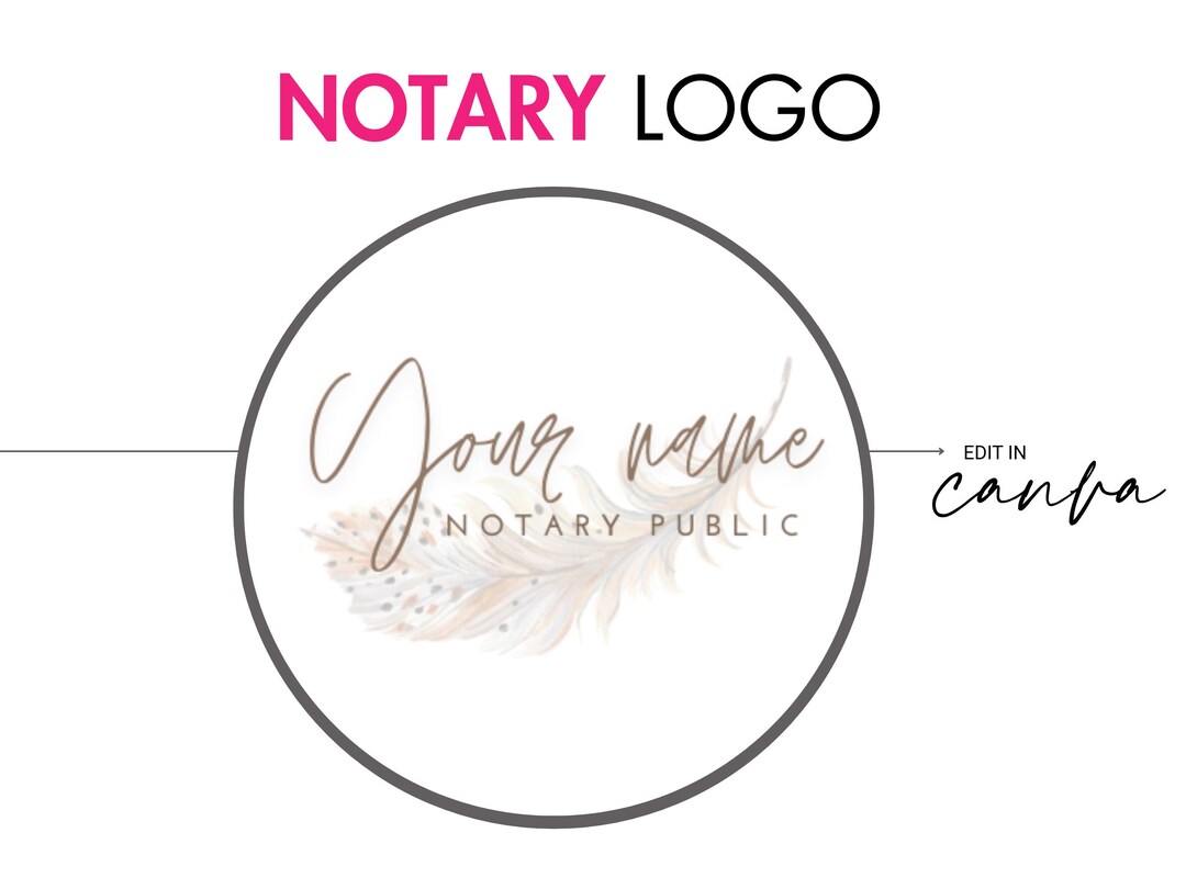 Editable Notary Logo Template | Customizable Canva Branding Design ...