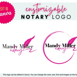 Logo Design for Notary | Notary Business Logo | Editable Notary Logo ...