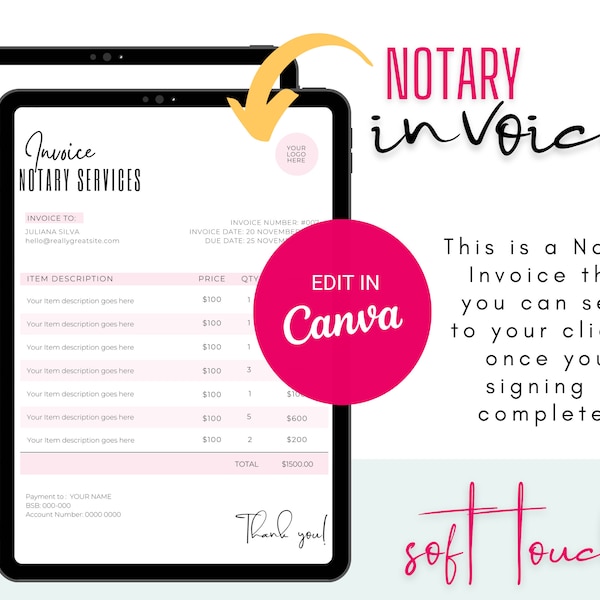 Notary Signing Agent Invoice - Etsy