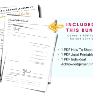 Notary Public Acknowledgment & Jurat Printable Forms (PDF) - Etsy