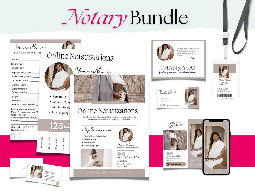 Notary Marketing Bundle | Notary Branding Bundle | Notary Signing Agent ...