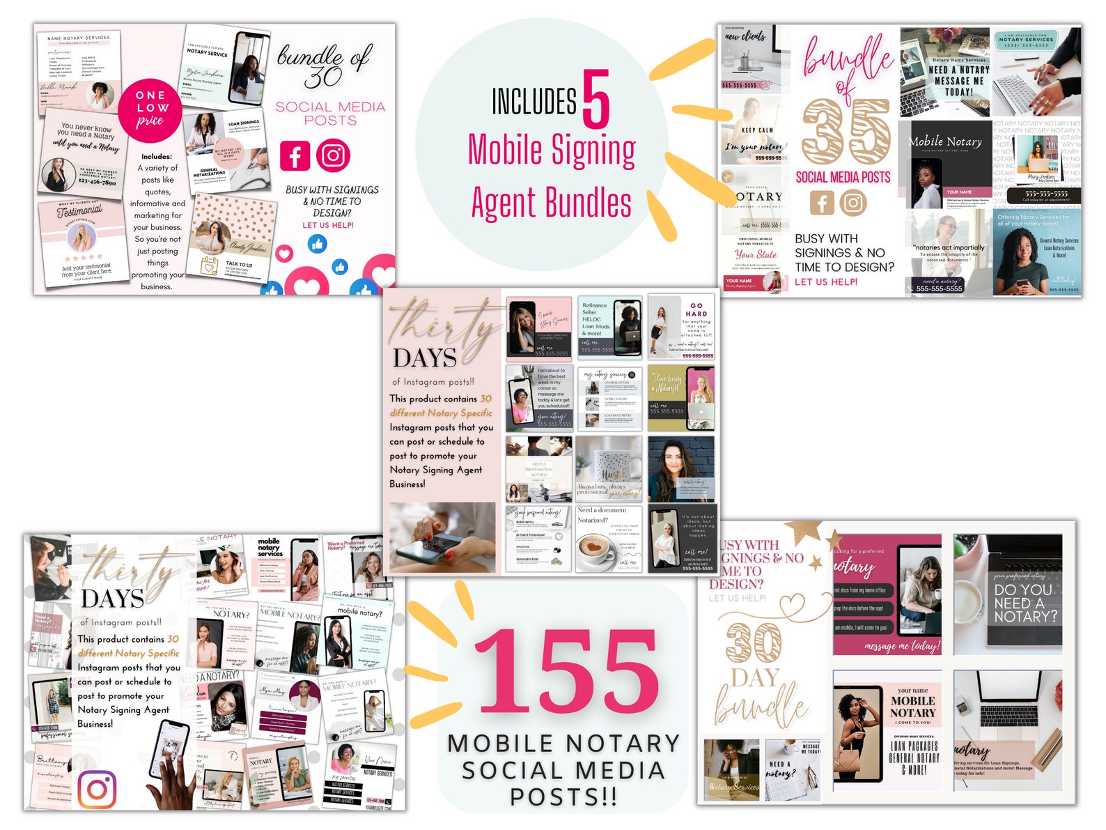 Social Media Posts for Notary Signing Agents Instagram and - Etsy