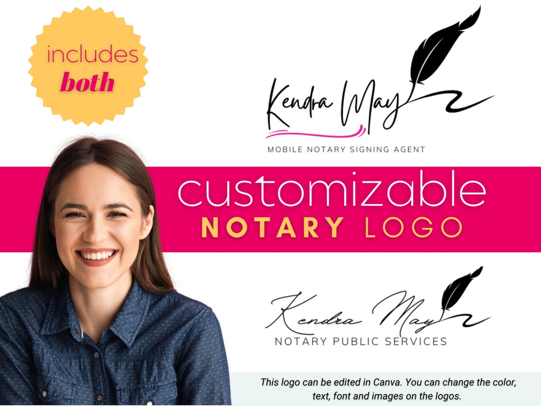Customizable Notary Logo: Two Canva Designs (PDF Access) - Etsy