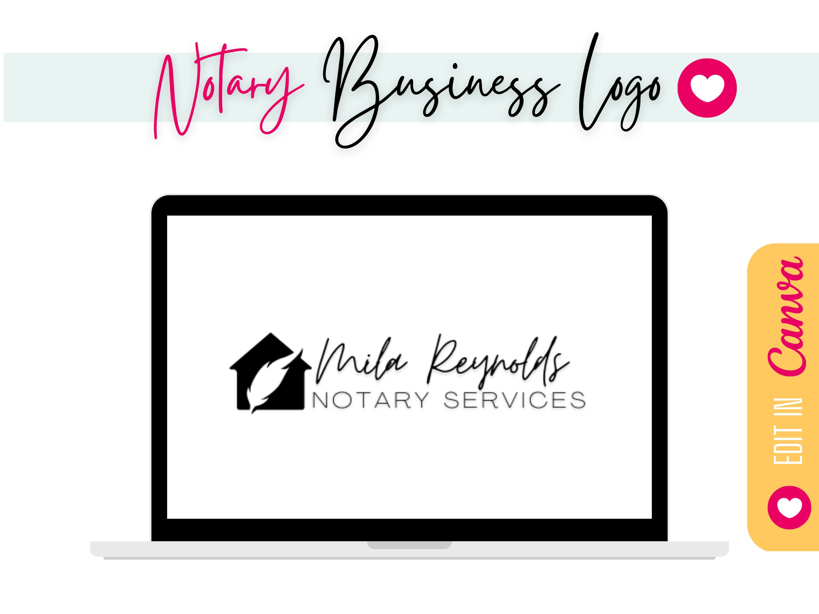 Logo Design for Notary Notary Business Logo Editable Notary Logo Notary ...