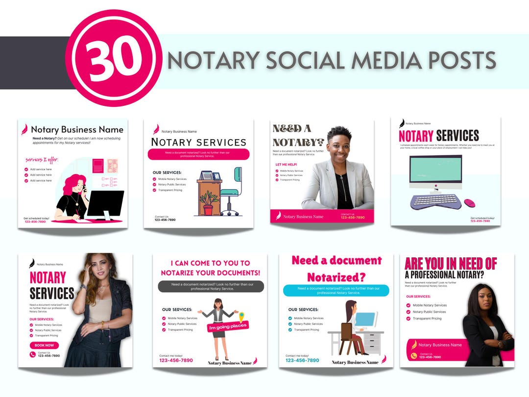 30 Notary Social Media Post Templates Social Media Posts for Notary ...