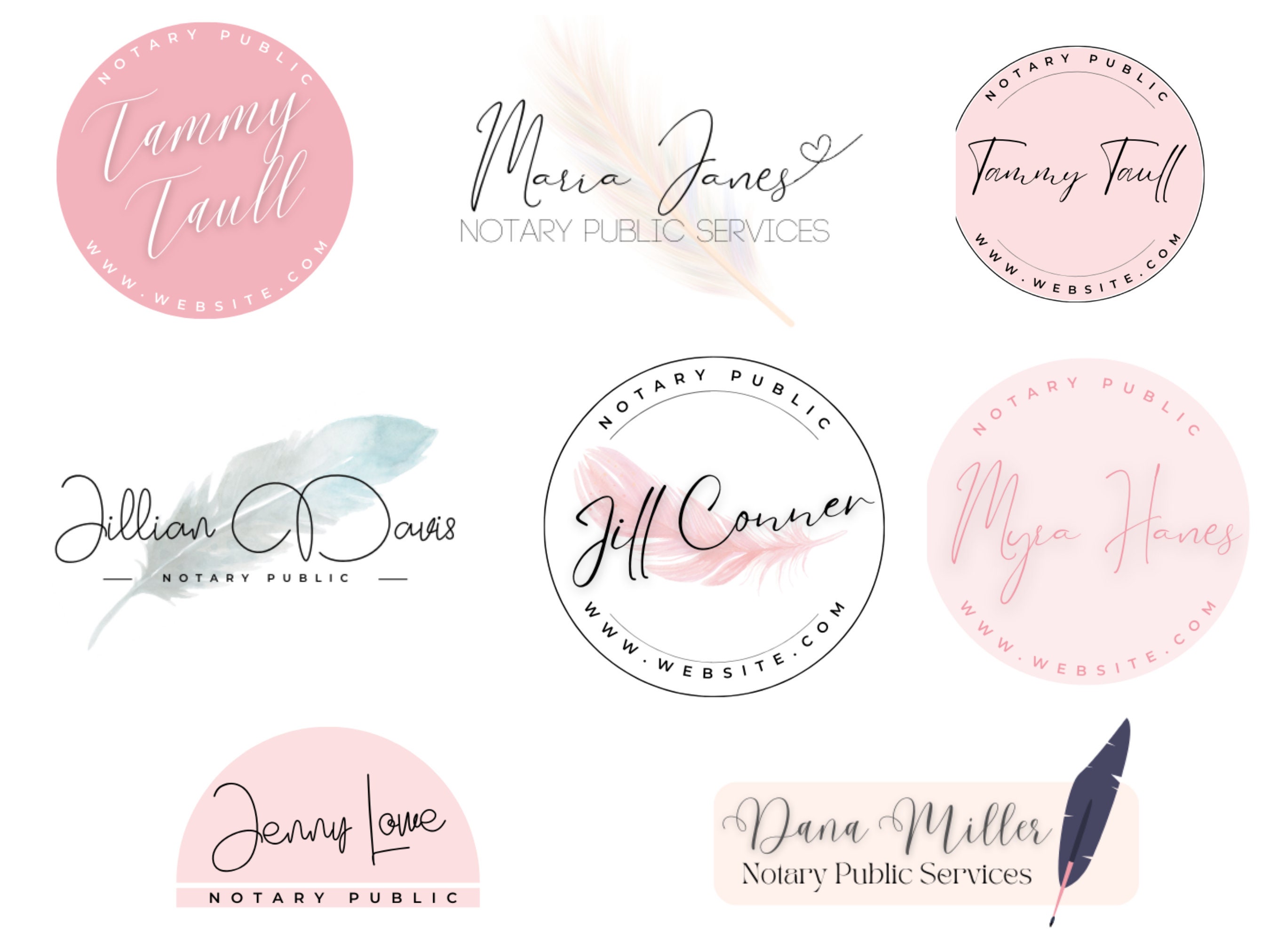 20 Notary Logo Bundle Logo Bundle Notary Logos Notary - Etsy