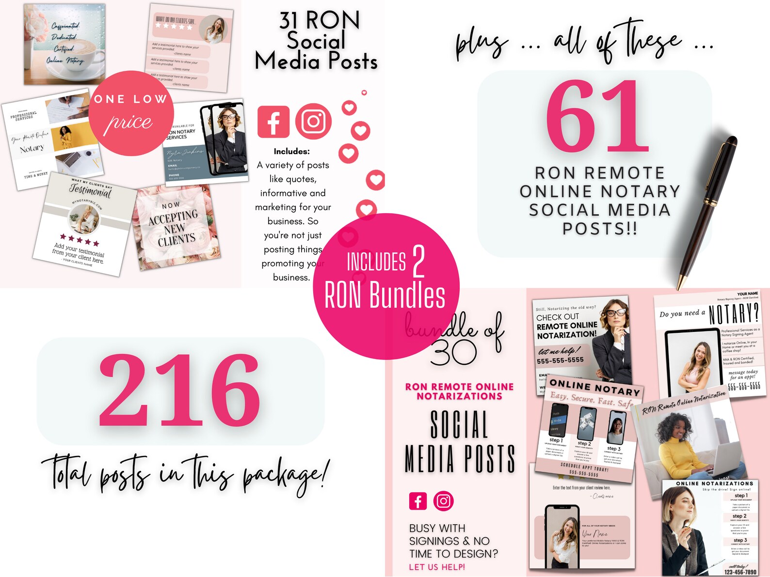 Social Media Posts for Notary Signing Agents Instagram and - Etsy