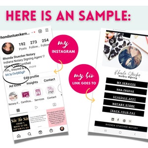 Notary Link in Bio Template | Notary | Notary Public | Notary Signing ...