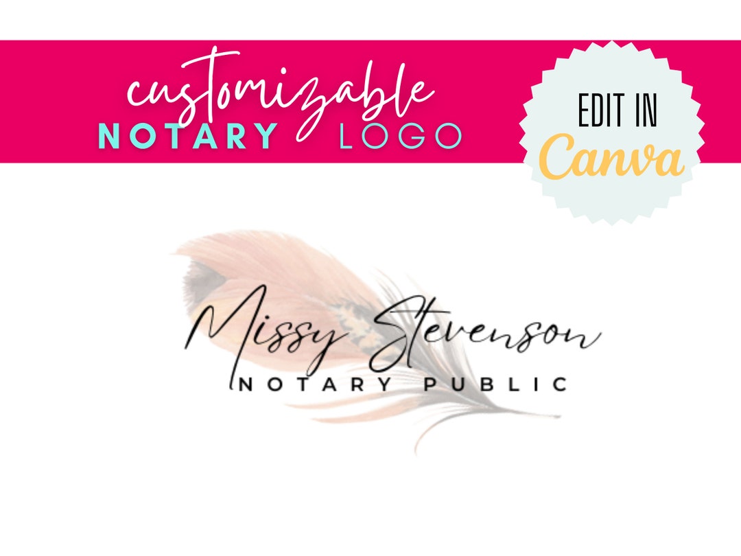 Logo Design for Notary Notary Business Logo Editable Notary Logo Notary ...