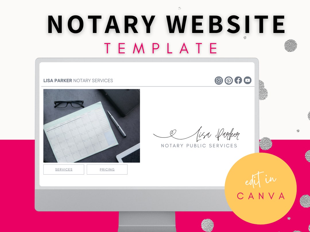 Notary Web Template | Canva Web Template | Notary Business Website ...