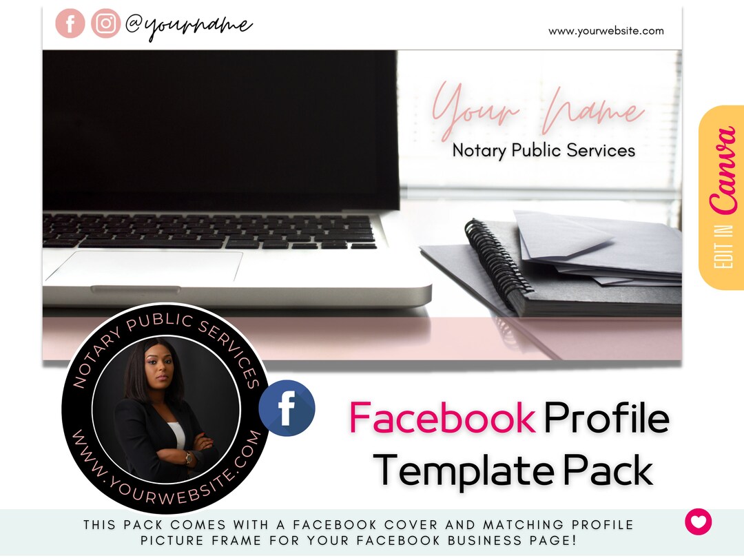 Editable Notary Facebook Business Page Cover and Matching Profile ...