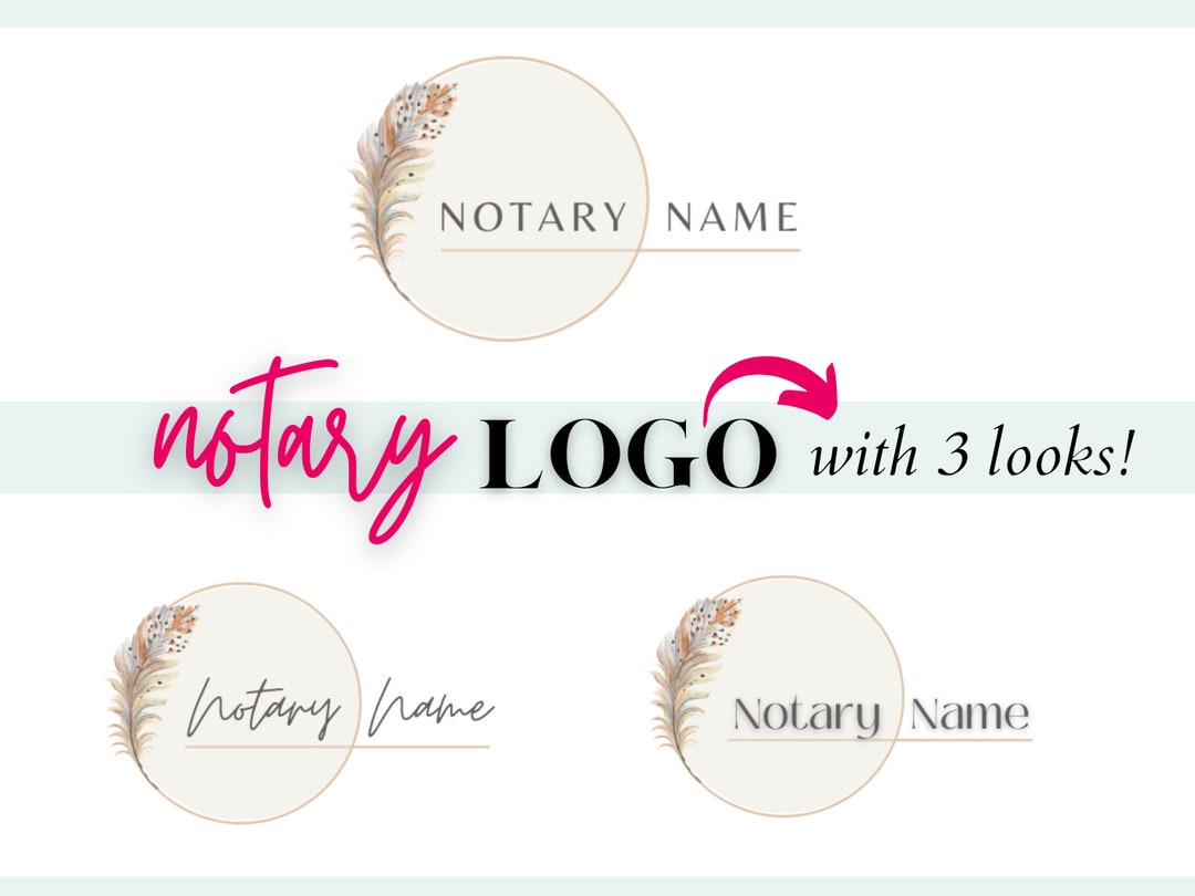 Customizable Canva Notary Logo Includes 3 Designs | Notary Business ...