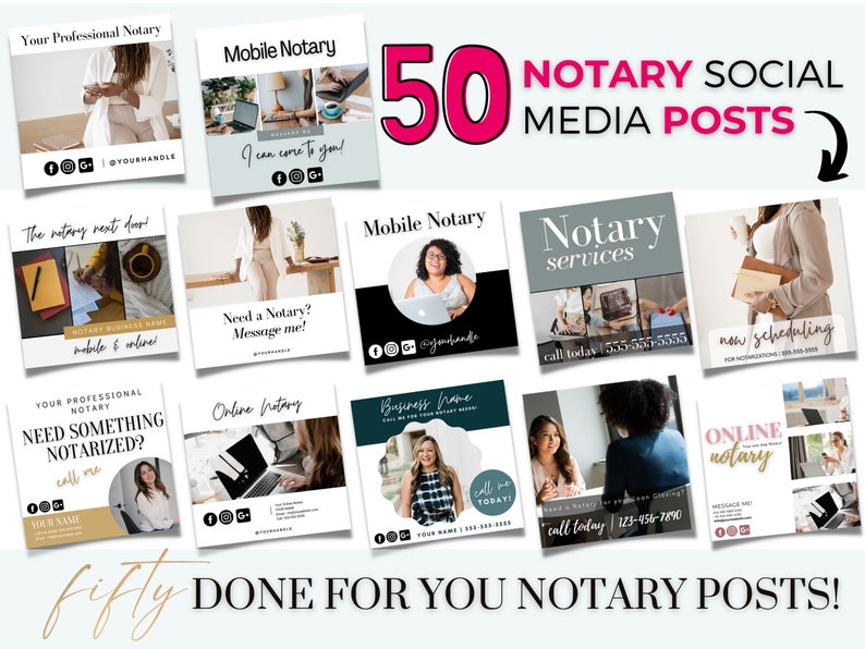 50 Notary Social Media Posts Social Media Posts for Notary - Etsy