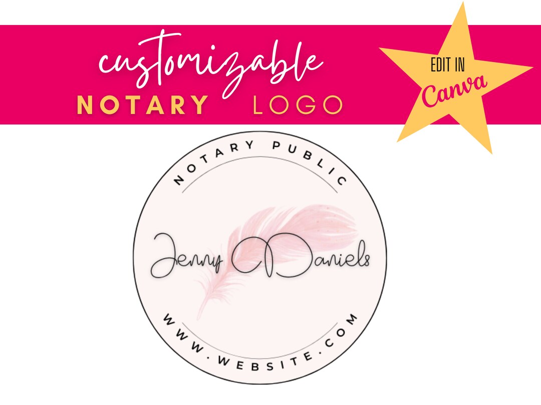 Logo Design for Notary Notary Business Logo Editable Notary Logo Notary ...
