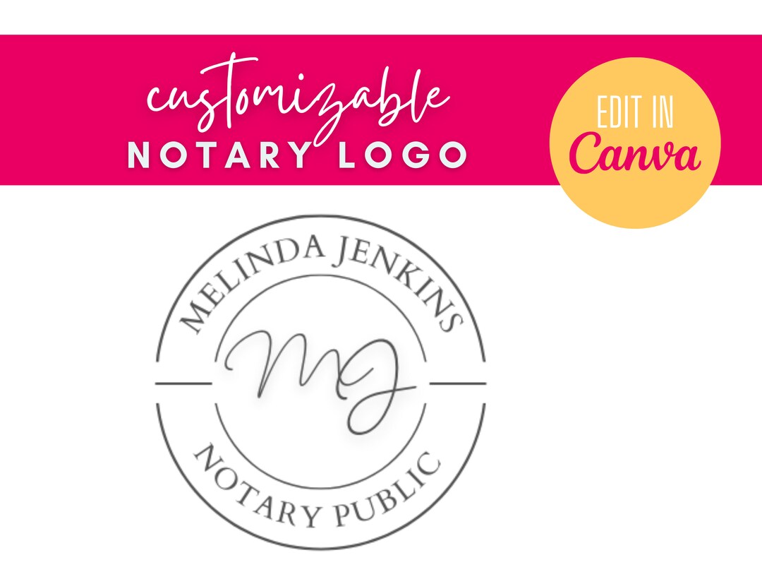 Logo Design for Notary Notary Business Logo Editable Notary Logo Notary ...