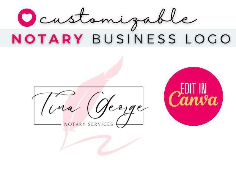 Logo Design for Notary Notary Business Logo Editable Notary Logo Notary ...