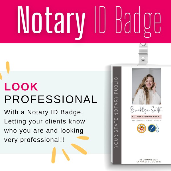 Notary Id Badge - Etsy