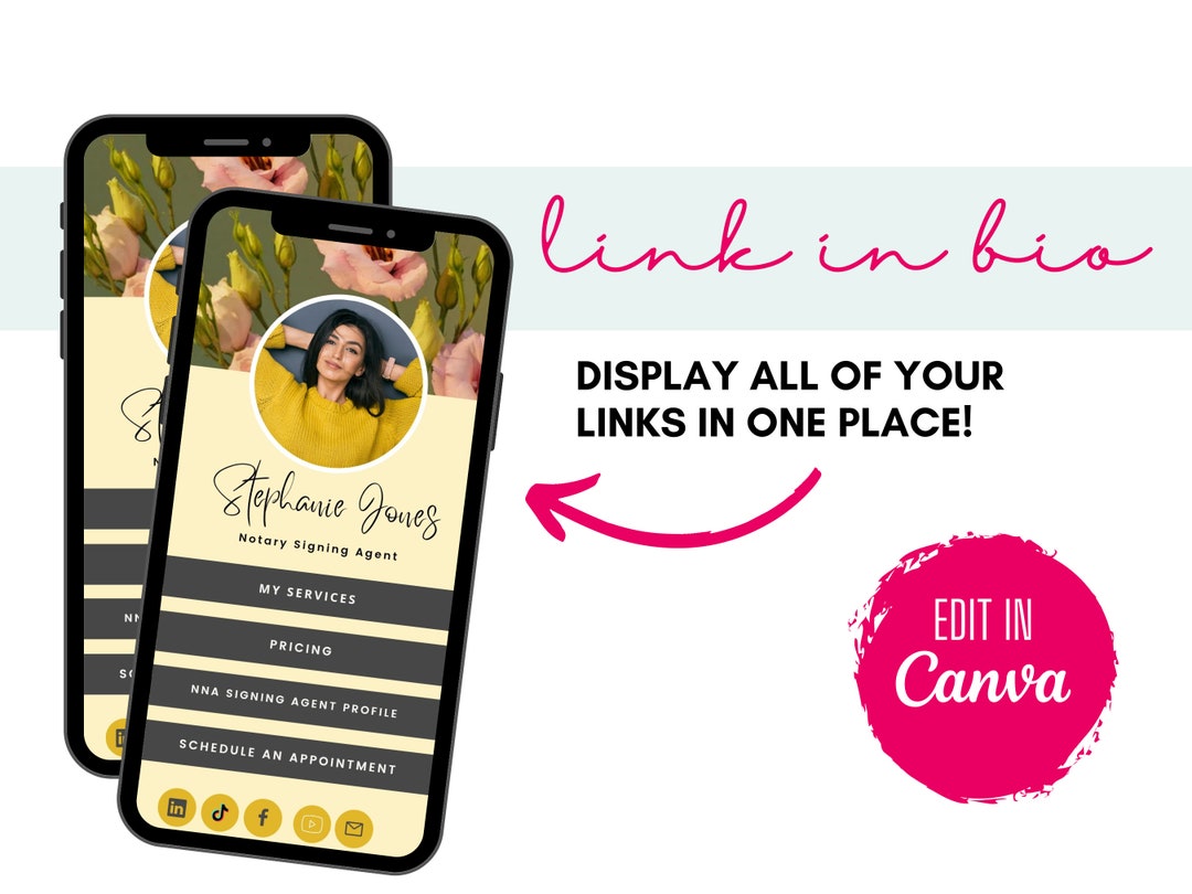 Notary Link in Bio Template | Notary | Notary Public | Notary Signing ...