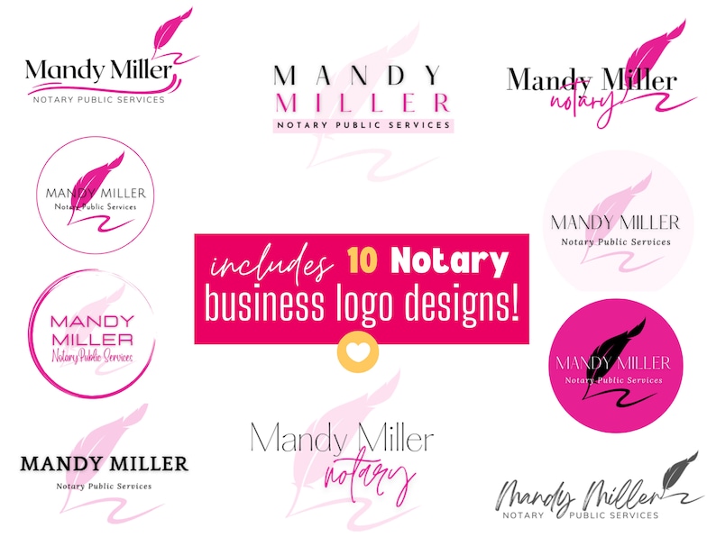 Notary Logo Bundle: 10 Business Logo Designs (templates) - Etsy