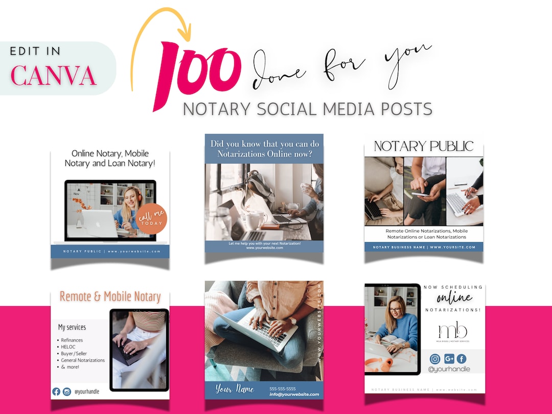 100 Notary Social Media Posts | Social Media Posts for Notary Signing ...