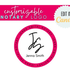 Notary Business Logo | Editable Notary Logo | Notary | Notary Signing ...