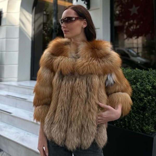 Red Fox Fur Coat - Etsy