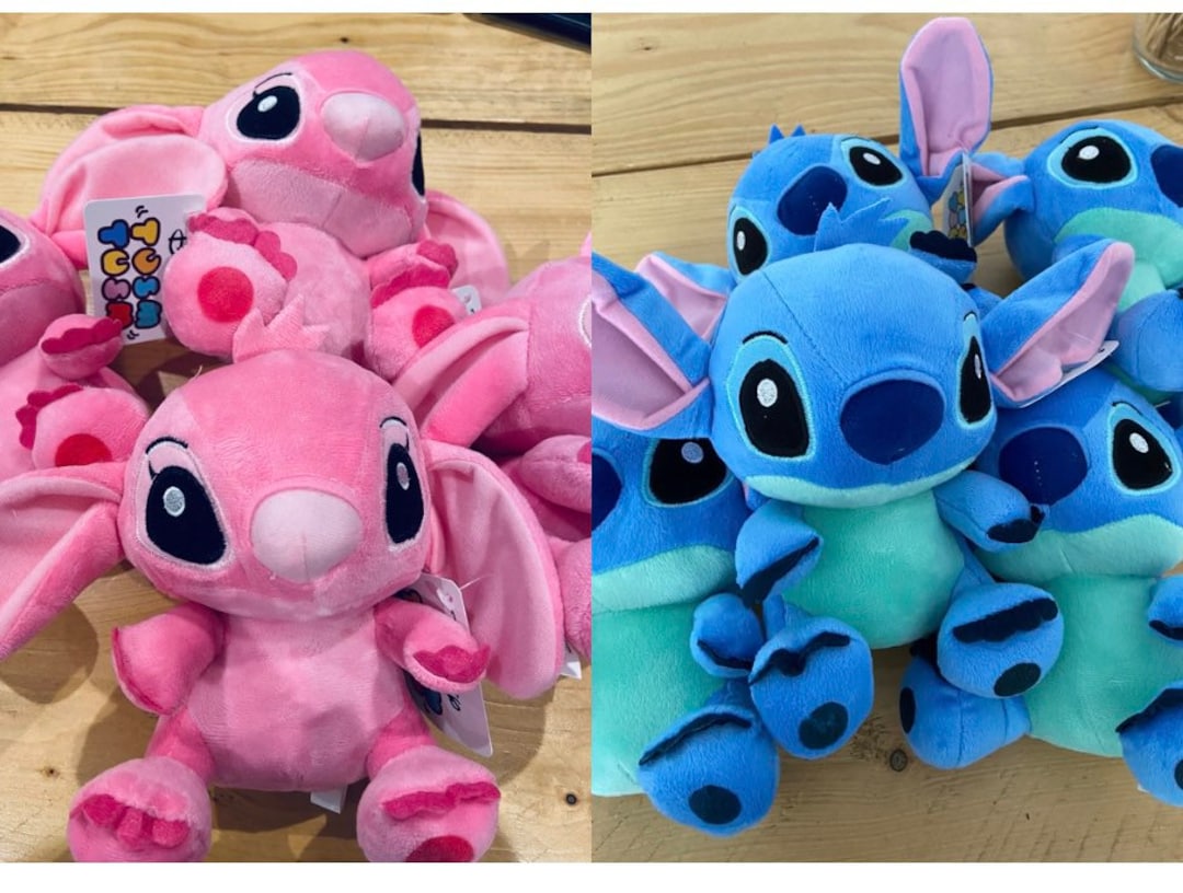 Blue Stitch and Pink Angle 7 Plush Toy, LILO Stitch Teddy Toy. Add ...