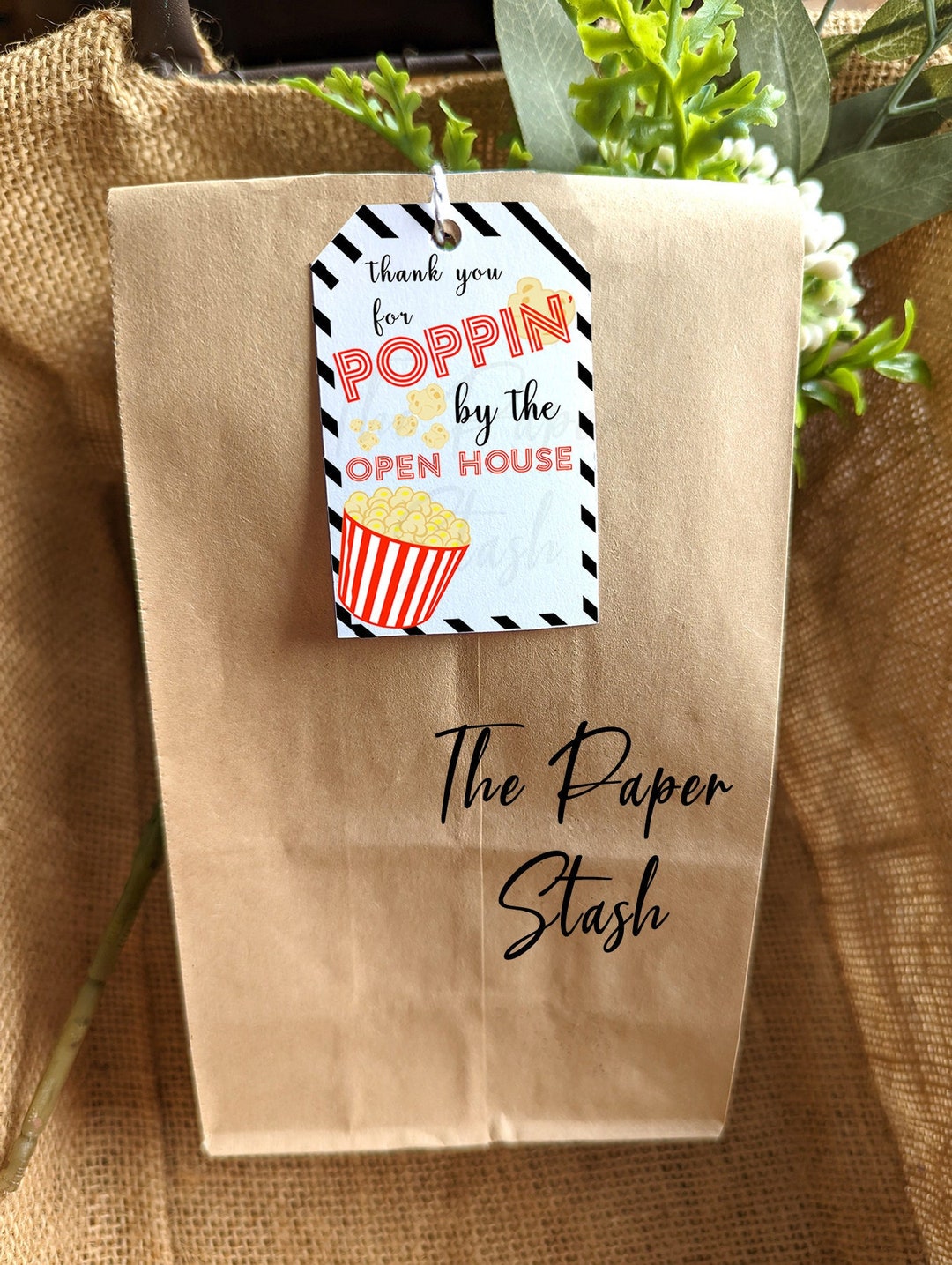 Thank You for Poppin by the Open House Realtor Tags, Realtor Popcorn ...