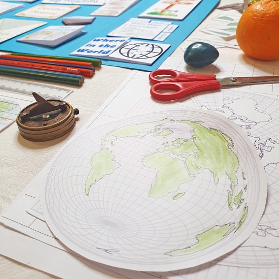 Lets Explore Maps Project Lapbook Etsy 9074