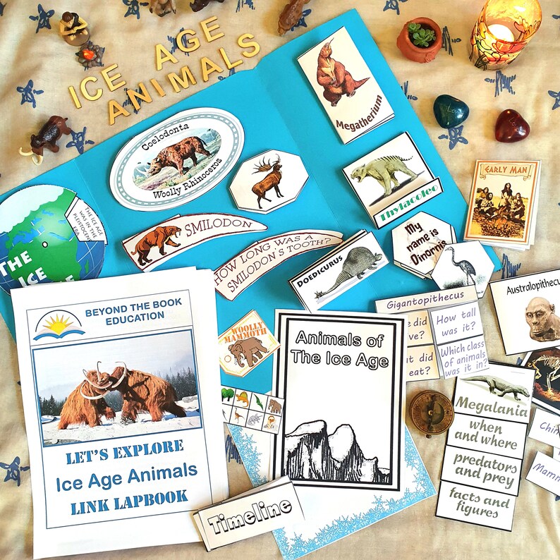 Let's Explore Ice Age Animals Linked Lapbook - Etsy