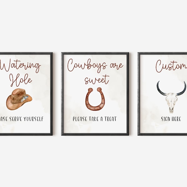 Cowboy Food Signs - Etsy