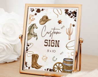 My FIRST RODEO Custom Signs Template Set, Editable Cowboy Birthday ...