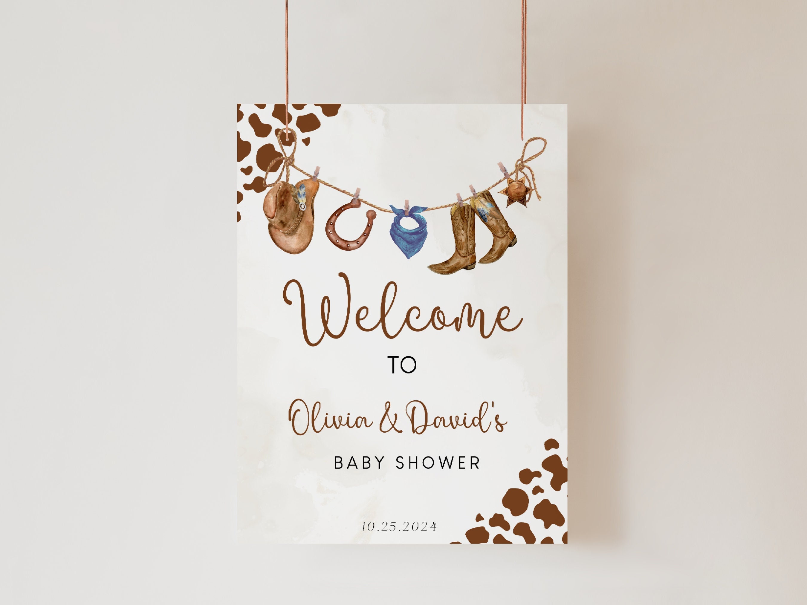 Western Welcome Sign Baby Shower Rodeo Baby Shower Welcome - Etsy