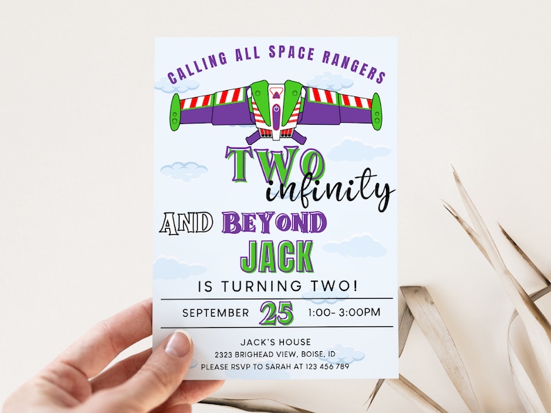 Invitación de cumpleaños de Two Infinity and Beyond, invitación de ...